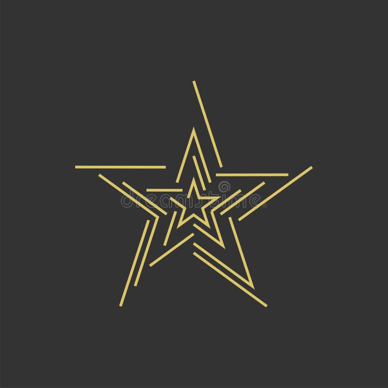 Gold Star Line Logo Template Illustration Design. Vector EPS 10 Stock ...