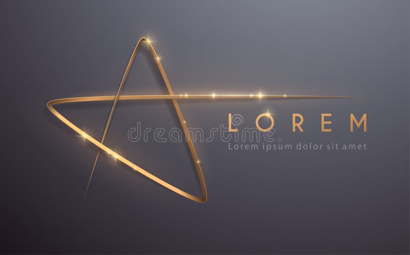 Gold Star Line Template with Glow Effect Stock Vector - Illustration of ...