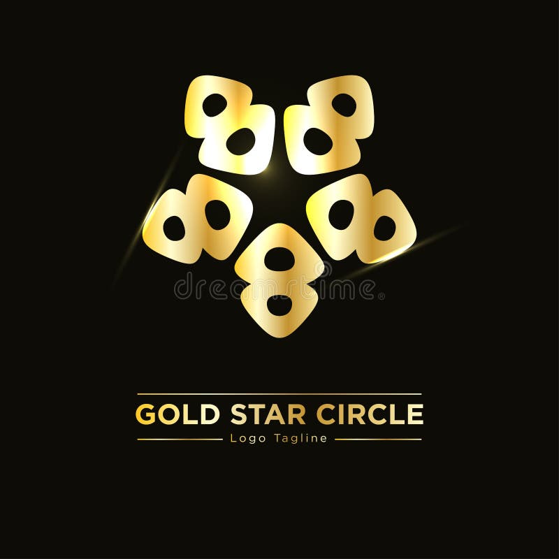 Gold Star Logo Rounded Icon Sign Idea Concept Brand Gold Stock ...