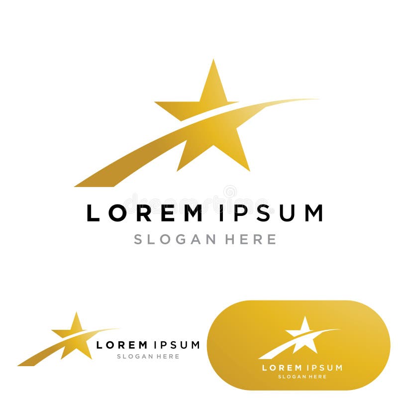 Gold Star Logo Vector with Black Background Stock Vector - Illustration ...