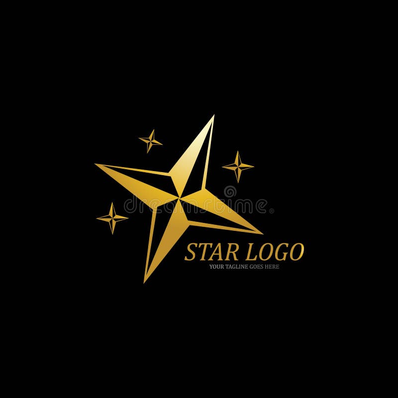 Gold Star Logo Vector Illustration Template. Stock Vector ...