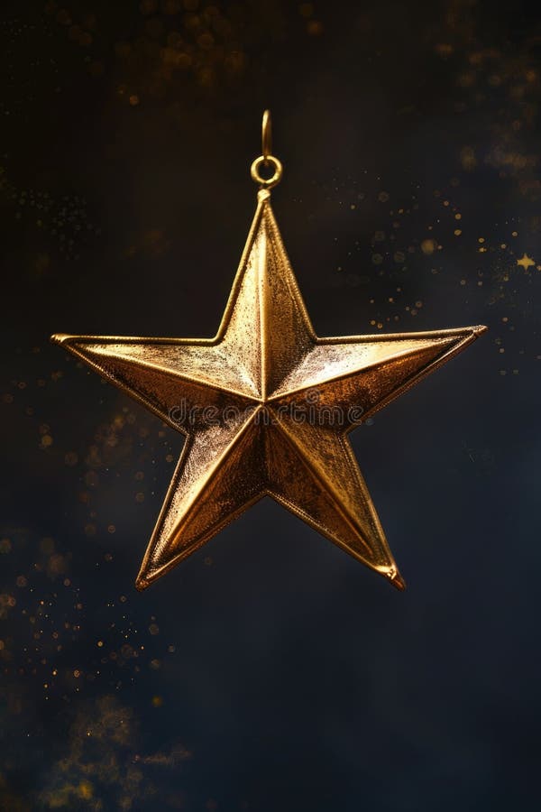 A Gold Star Ornament Hanging from a String. Perfect for Holiday ...
