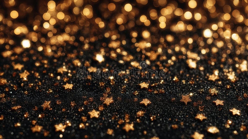 Gold Star Pattern on a Black Background Creating a Festive and Elegant ...