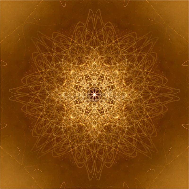 Gold Star Pattern Harmony Mandala Symmetry Ornament Decorative Light ...