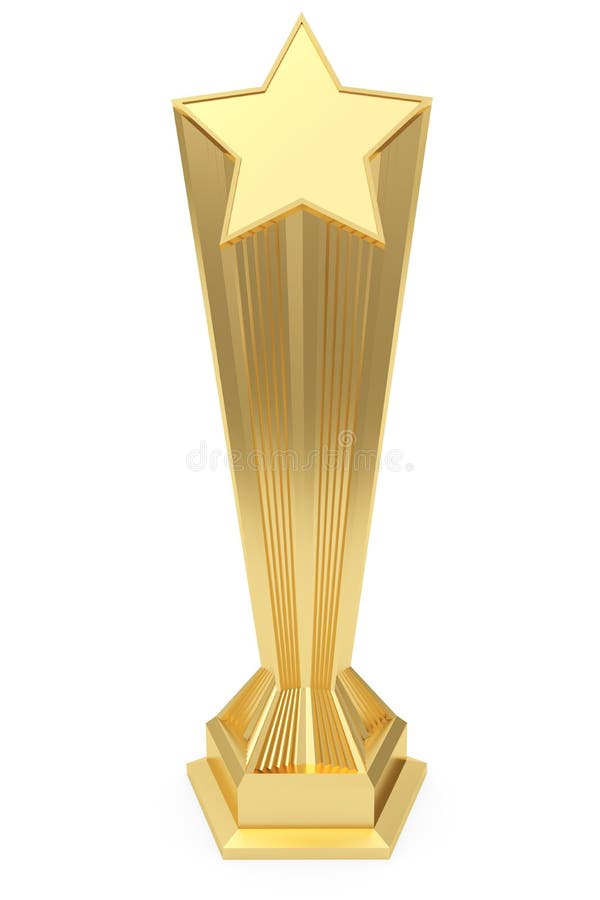 Gold Star Prize on Pedestal with Blank Plate Stock Image - Image of ...