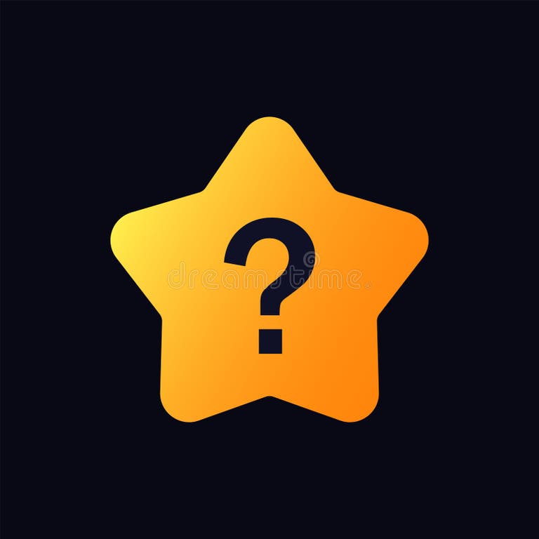 Gold Star with Question Mark. Stock Illustration - Illustration of ...
