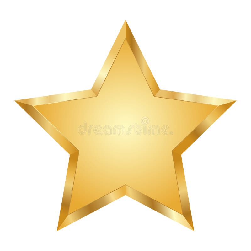 Gold Star Realistic.the Sign of the Star. Stock Vector - Illustration ...