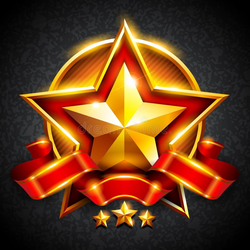Gold Star Award, Badge, or Seal Stock Vector - Illustration of gold ...
