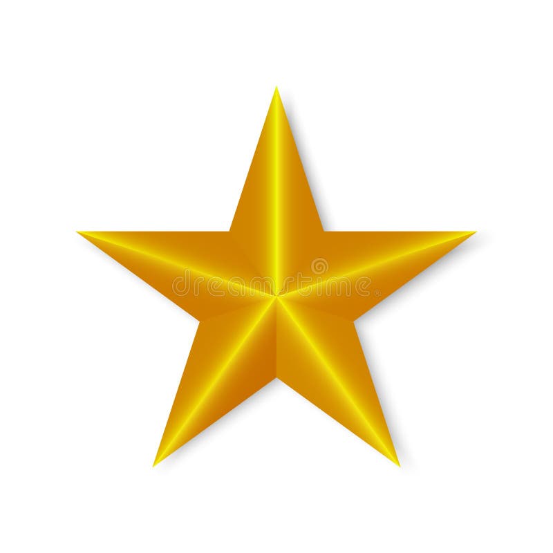 Gold Star with Shadow. Design Element. Premium Class. Eps 10 Stock ...