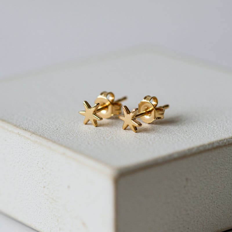 Gold Star Shaped Stud Earrings Stock Illustrations – 1 Gold Star Shaped Stud Earrings Stock ...