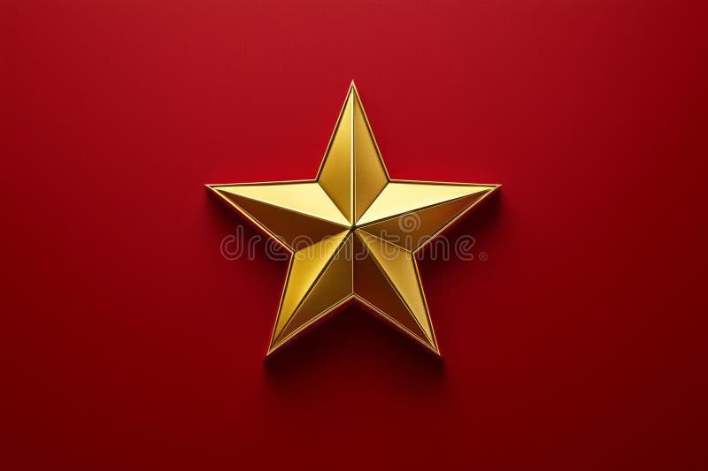 Shiny Gold Star on Bold Red Background. AI Generated Stock Photo ...