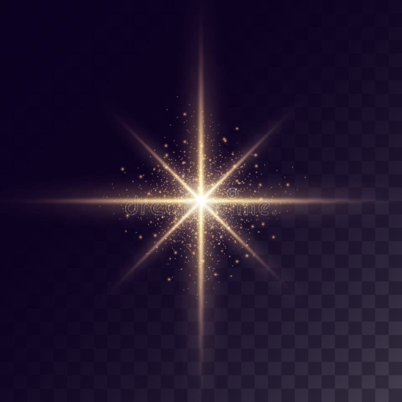 Gold Star with Sparkles. Vector Transparent Glow Light Stock ...