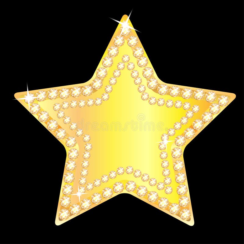 Gold Star with Sparkling Stones Stock Vector - Illustration of jeweller ...