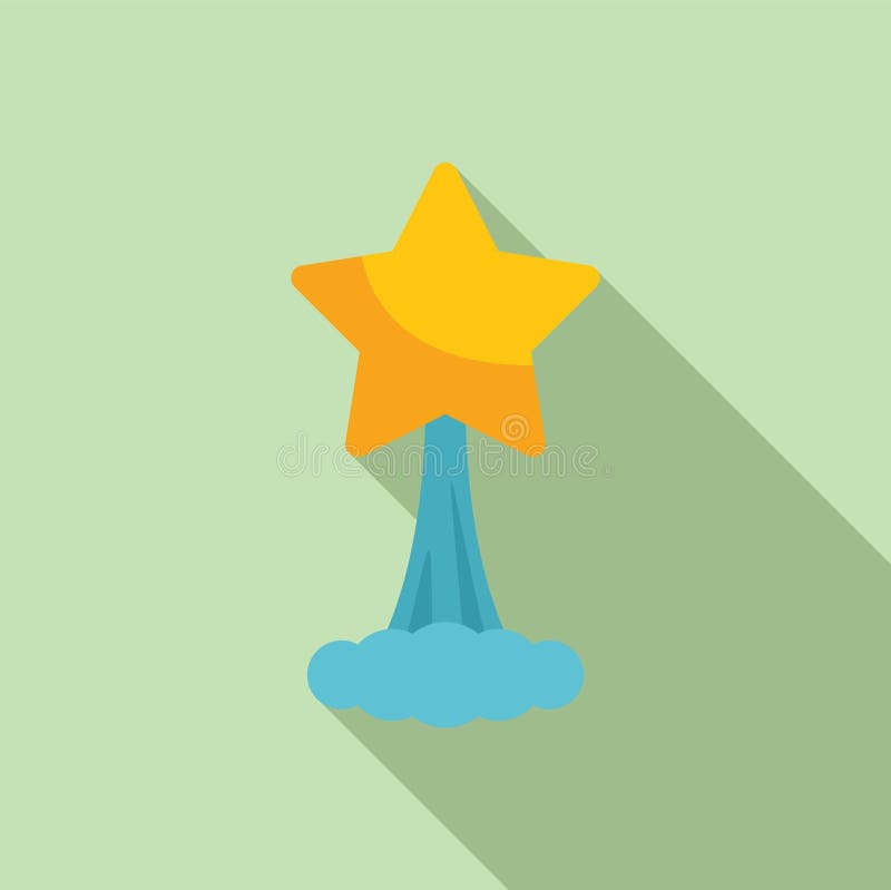 Gold Star Taking Off Like a Rocket from a Blue Cloud Stock Vector ...
