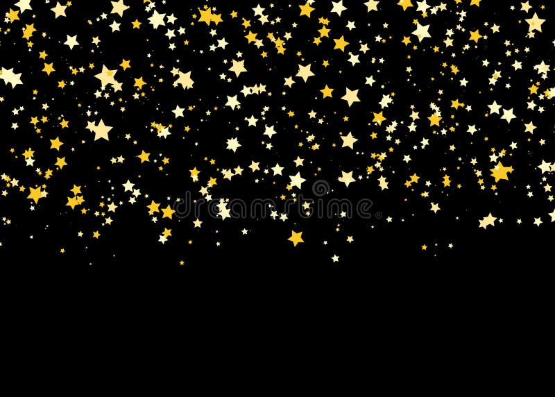 Gold Star Vector. Shine Confetti Pattern. Falling Shiny Stars. Golden ...