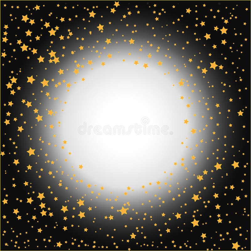Gold Stars on Black Gradient Background Stock Vector - Illustration of ...