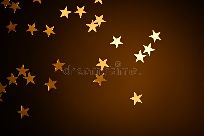 Gold Stars are Falling on a Dark Brown Background. Stock Illustration ...