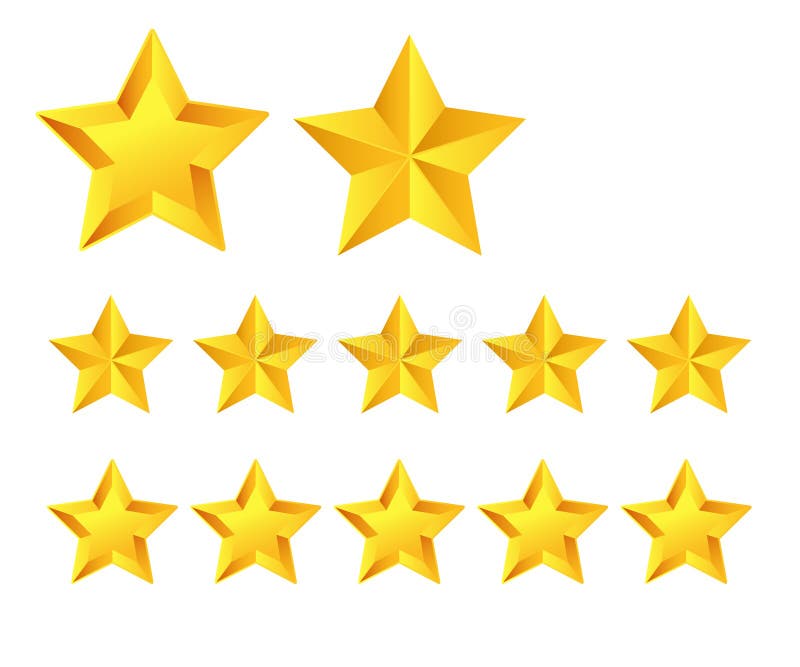 Five Gold Stars Isolated White Background Stock Illustrations – 3,542 ...