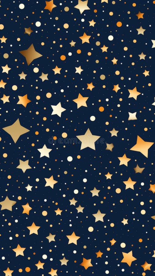 Gold Stars on Navy Blue Background Stock Illustration - Illustration of ...