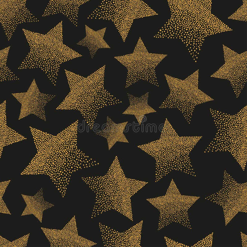 Gold Stars Pattern. Vector Seamless Celebration Background Stock Vector ...