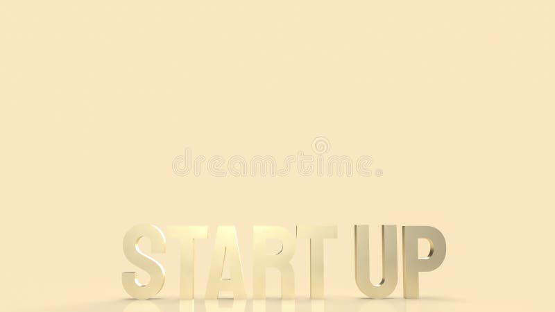 The Gold Start Up for Business Concept 3d Rendering Stock Illustration ...