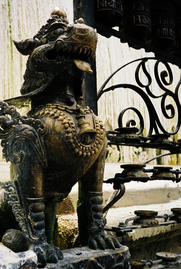 Gold Statue of Eastern Religion Dragon Animal Stock Image - Image of ...