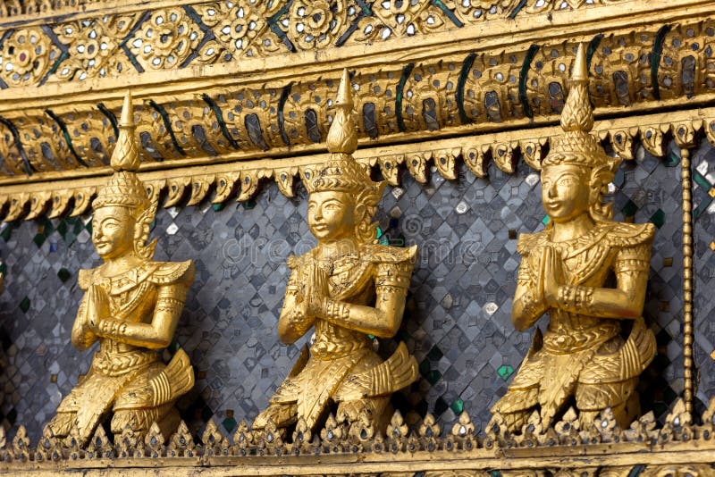 Gold Statues at the Grand Palace, Bangkok Stock Image - Image of ...
