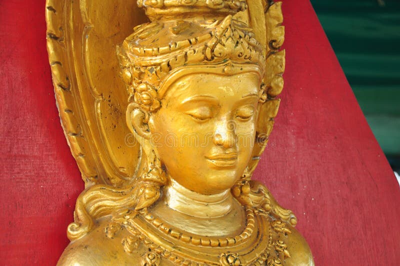 Gold Hindu God Statues Sitting in Chairs Stock Photo - Image of gold ...