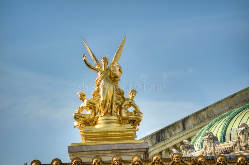 Gold Statues Paris Opera Center Stock Photos - Free & Royalty-Free ...