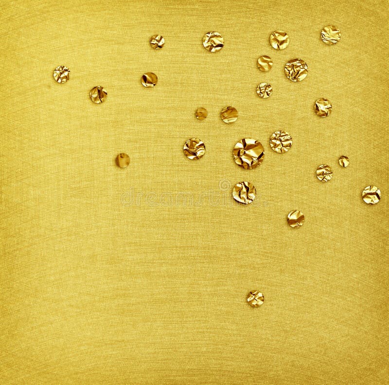Gold Steel Brushed Texture and Foil Drops Stock Image - Image of level ...