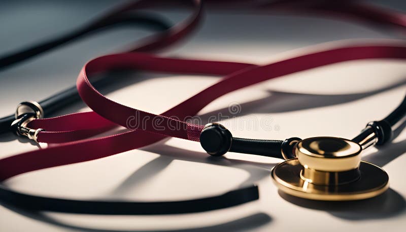 Gold Stethoscope on White Surface Stock Photo - Image of device, sound ...