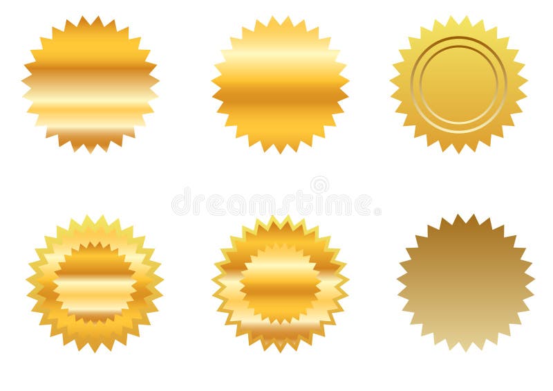 Gold sticker set stock vector. Illustration of blank - 21381407