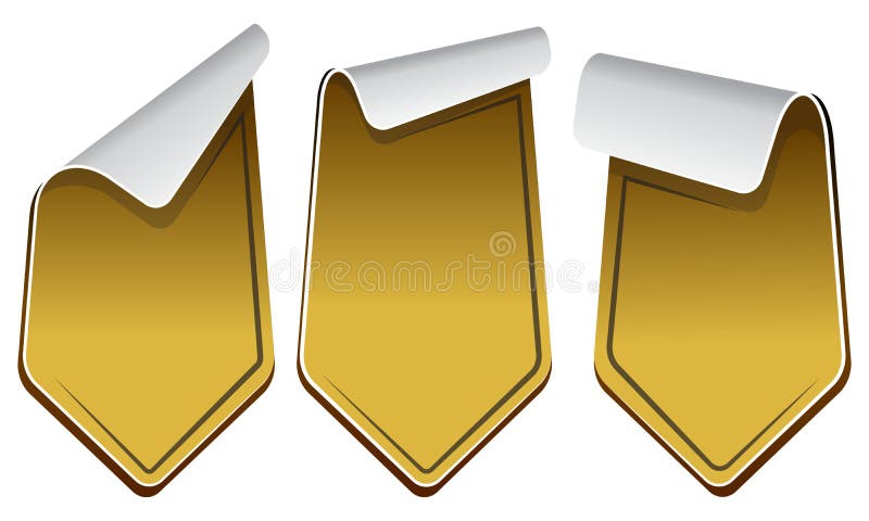 Gold stickers set stock vector. Illustration of collection - 52429733