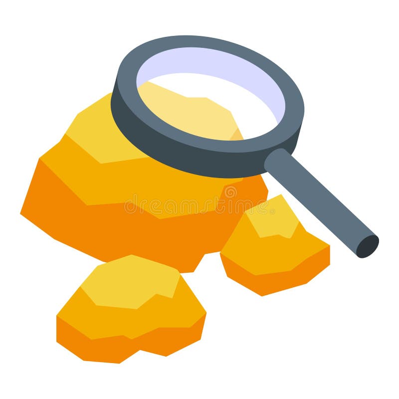 Gold Stone Icon Isometric Vector. Mine Work Stock Illustration ...