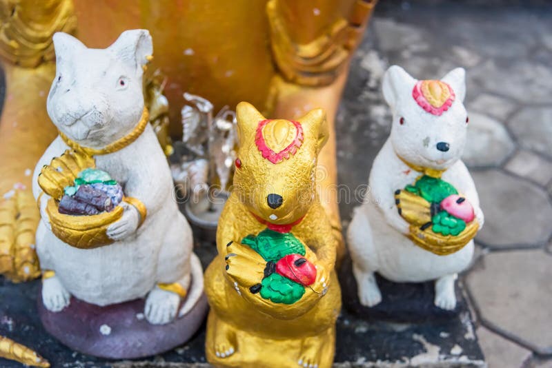 A Gold Stone Statue of the Rat.rat As the Servants of Ganesha Stock ...