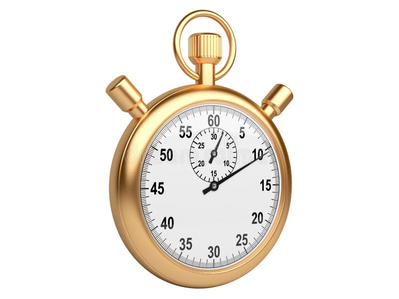 3d Gold stopwatch stock illustration. Illustration of symbolic - 46084448