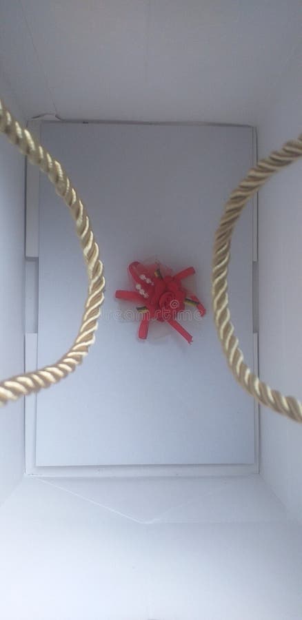 Gold String Decoration & Flower Shape Ribbon Stock Image - Image of ...