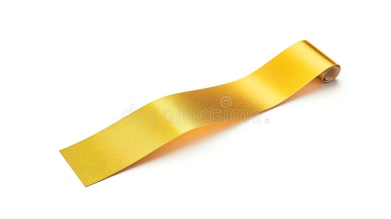 Gold Stripe Adhesive Paper Isolated on White Background, Rectangle Form ...