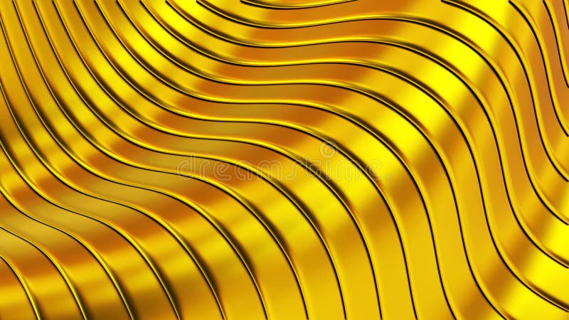 Gold Striped Pattern Background, 3d Lines Design, Lustrous Metallic ...