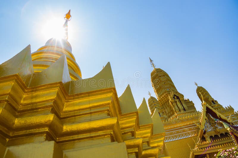 Gold stupa stock photo. Image of temple, siam, stupa - 25676886