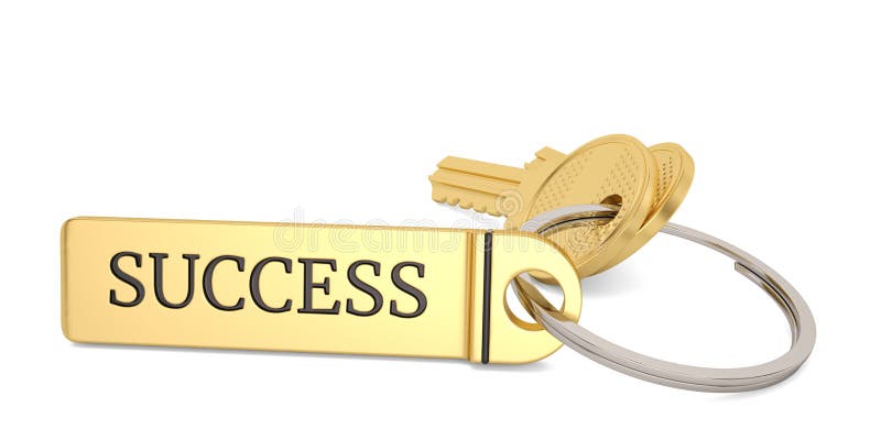 Gold Success Word Isolated on White Background 3D Illustration. Stock ...