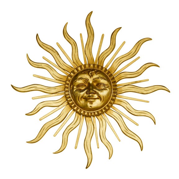 Gold sun with face stock photo. Image of handmade, ornament - 27080400
