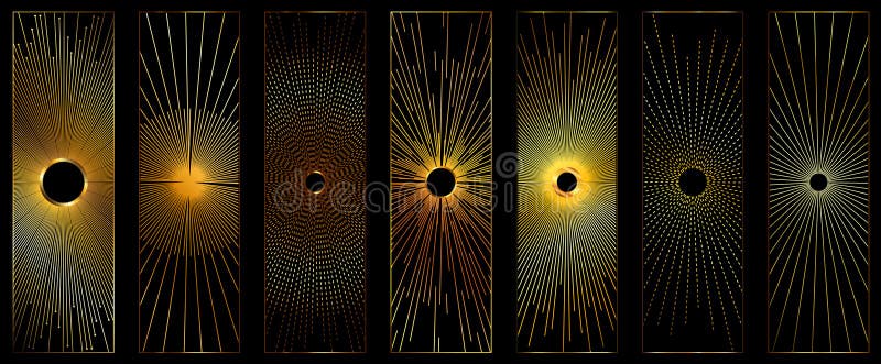 Gold sun rays elements set stock vector. Illustration of shaft - 299754985