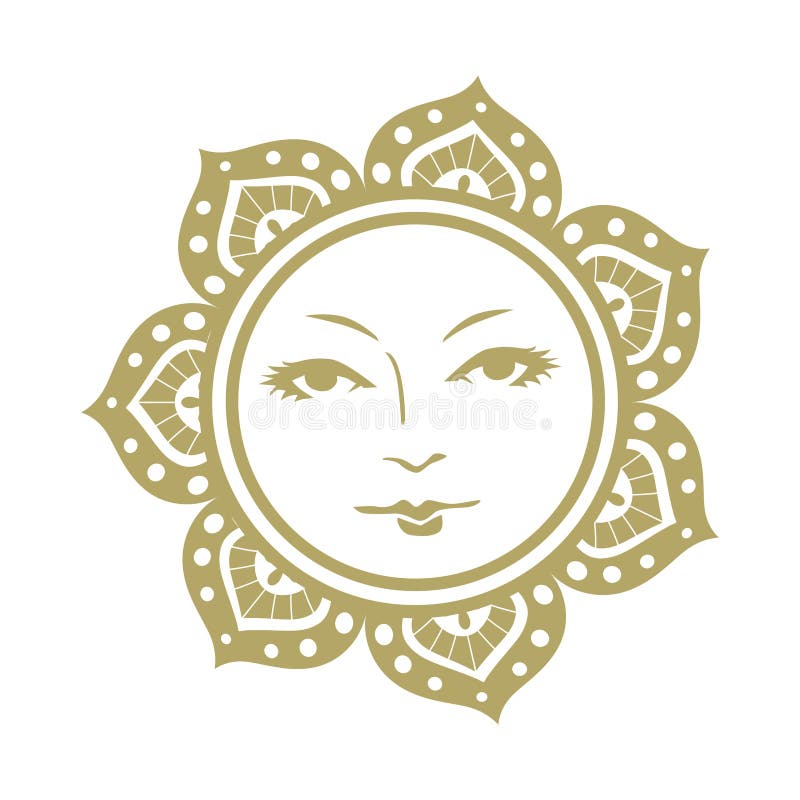 Gold Sun, vector stock vector. Illustration of east - 195896224