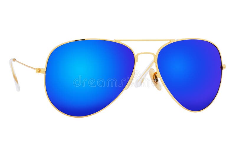 Gold Sunglasses with Yellow Mirror Lens. Stock Photo - Image of optical ...