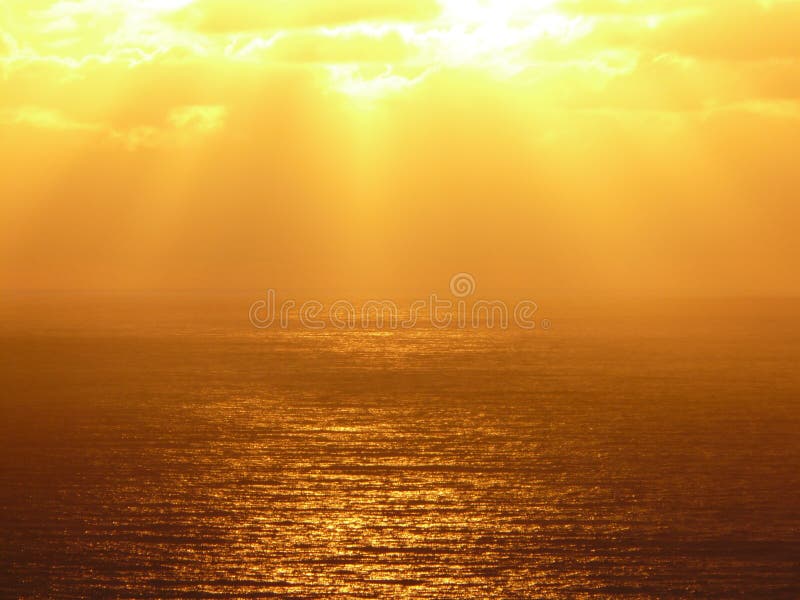 Gold sunset stock image. Image of ocean, reflex, waves - 20854703