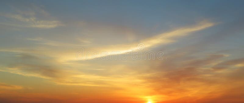 Gold Sunset Background on Blue Sky Stock Photo - Image of fligh, magic ...
