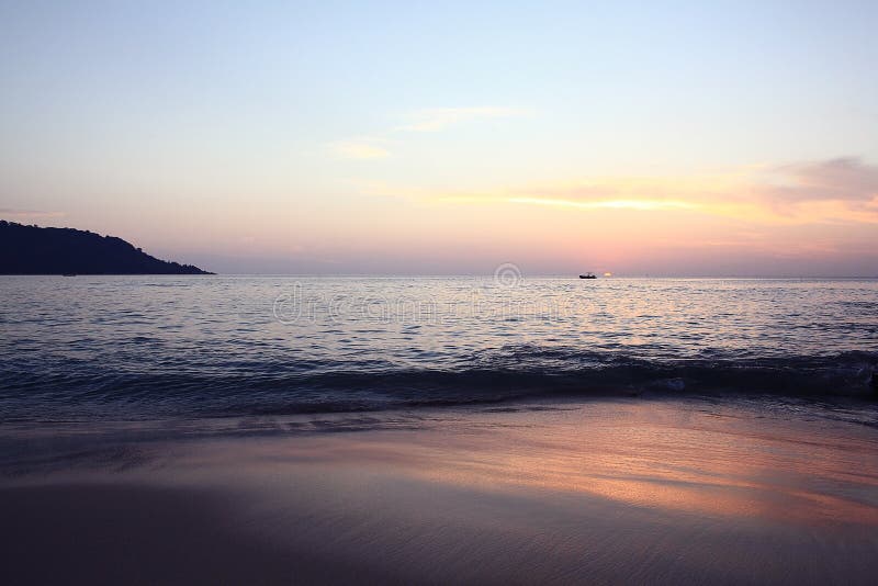 Gold sunset at sea beach stock photo. Image of nature - 60094462