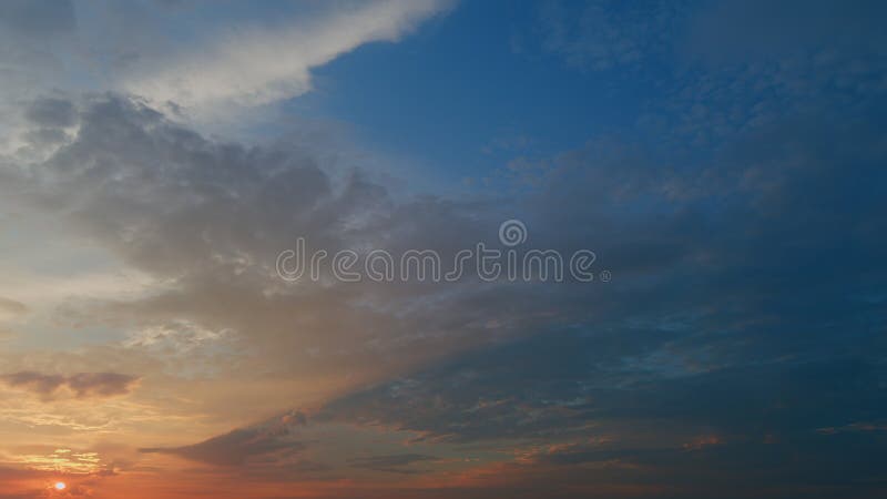 Gold Sunset Sky Cloudscape. Dramatic Sunset. Summer Sky. Timelapse ...