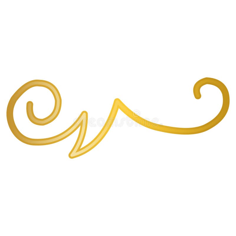 Gold Swirl Calligraphic Elements Stock Illustration - Illustration of ...